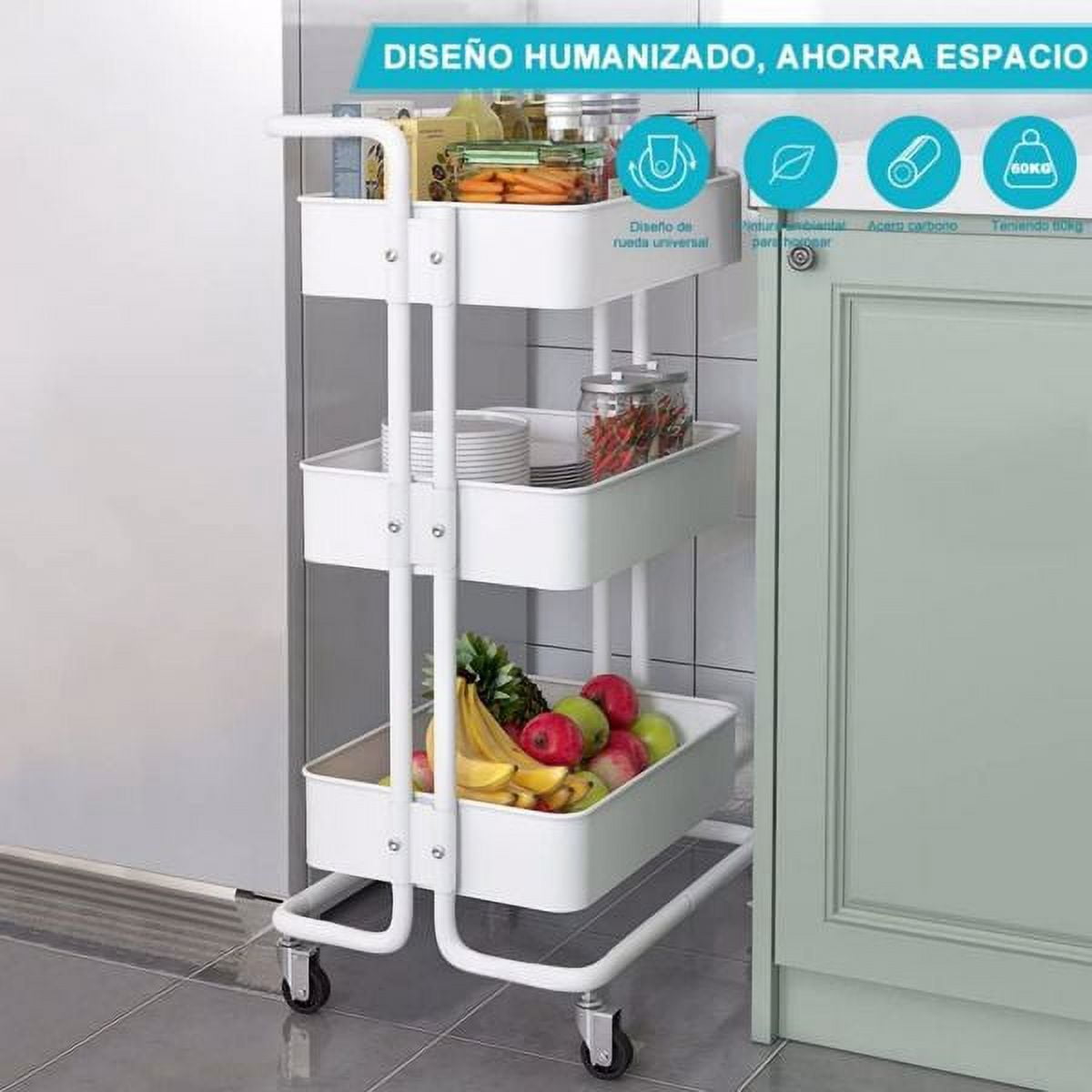 Rolling Cart with Wheels Bath Cart Organizer Cart Rolling Metal Tissue ...