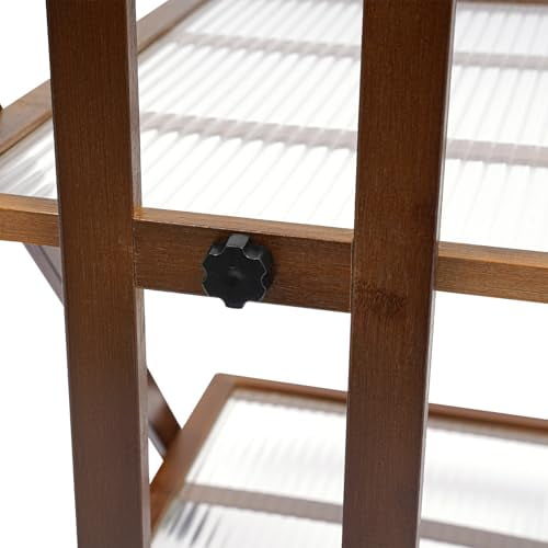 Rolling Carts with Wheels,2-Tier Portable Ladder Shelf, Removable Floor ...