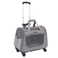 Rolling Cat Carrier with Wheels, Foldable Airline Approved Pet Travel ...