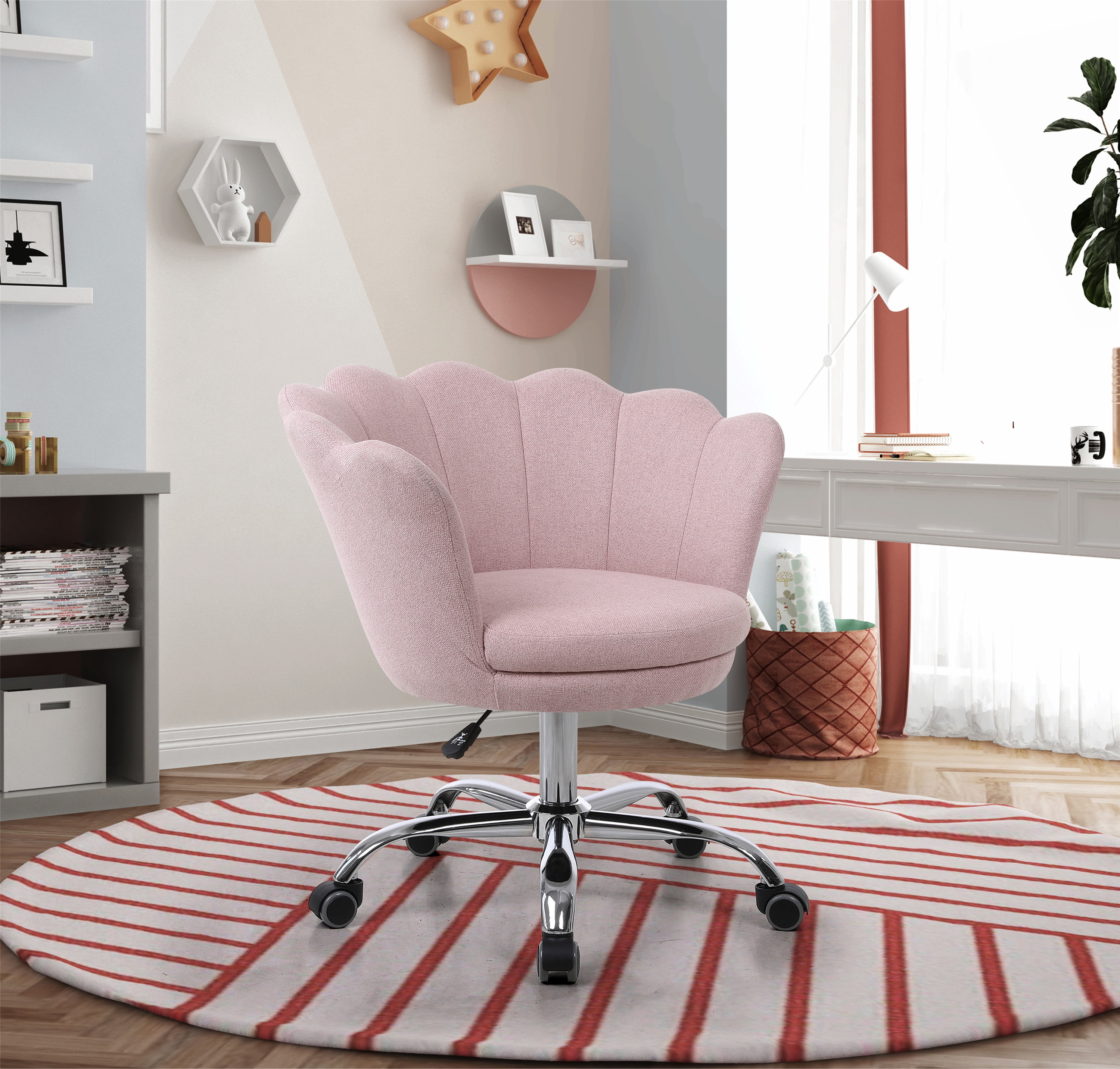 Rolling Chairs for Living Room, Modern Velvet Vanity Chair with Wheels ...