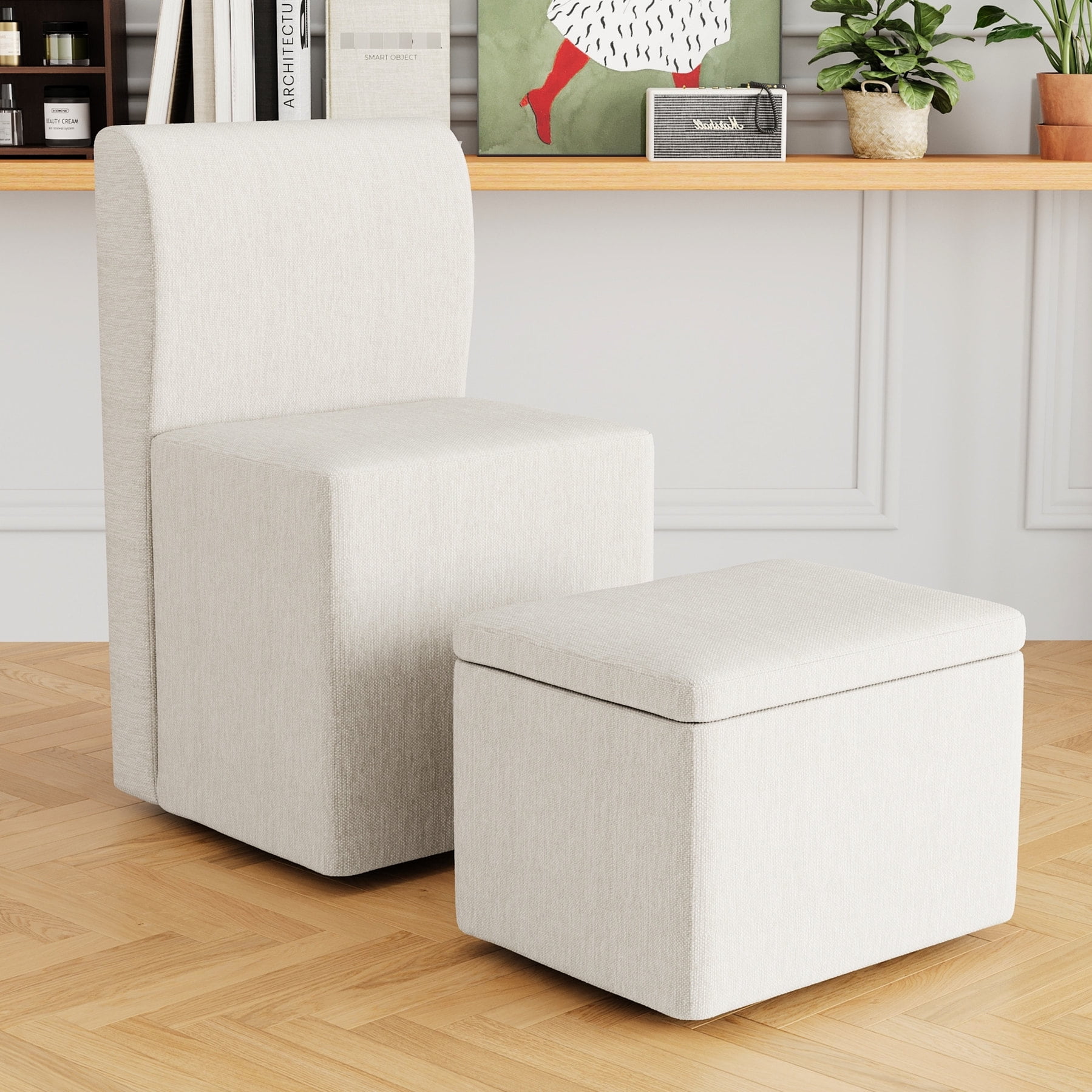 Rolling Chairs and Footstool | Blends Well with Interior | Comfortable ...