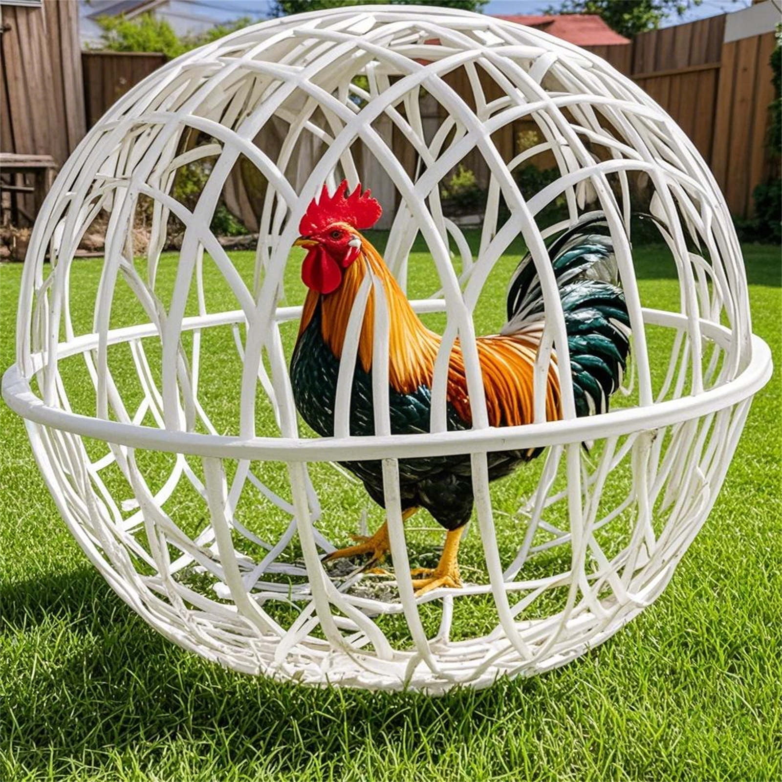 Rolling Chicken Ball Cage - Mobile Poultry Enclosure for Chicks ...