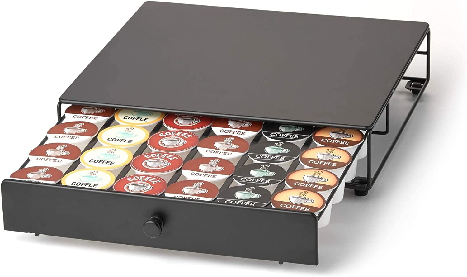 Rolling Coffee Pod Drawer – Black Finish, Compatible with -Cups, 36 Pod ...