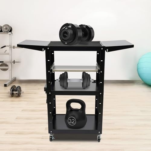 Rolling Computer Cart with Power Strip and Drop Leaves, Heavy Duty ...