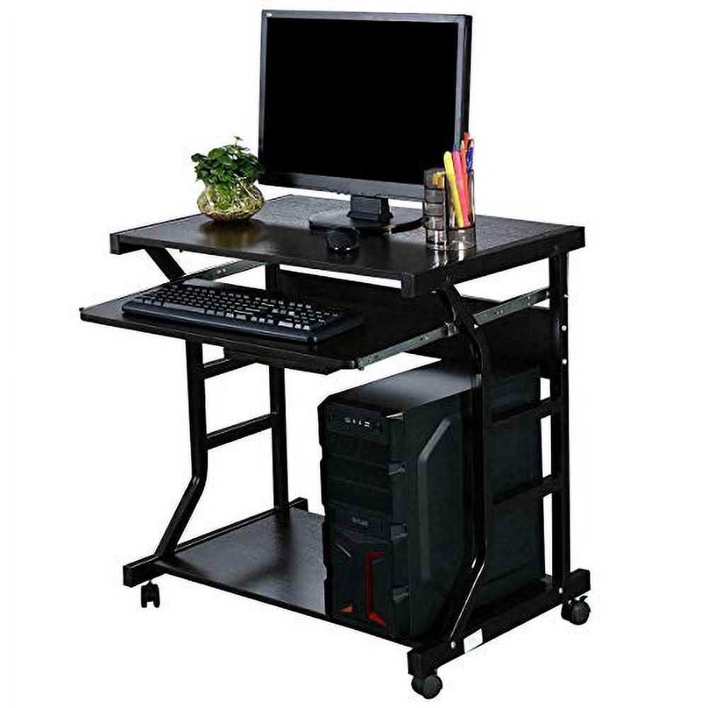 Rolling Computer Desk Laptop PC Coner Table Desktop w/ Rolling Wheel ...