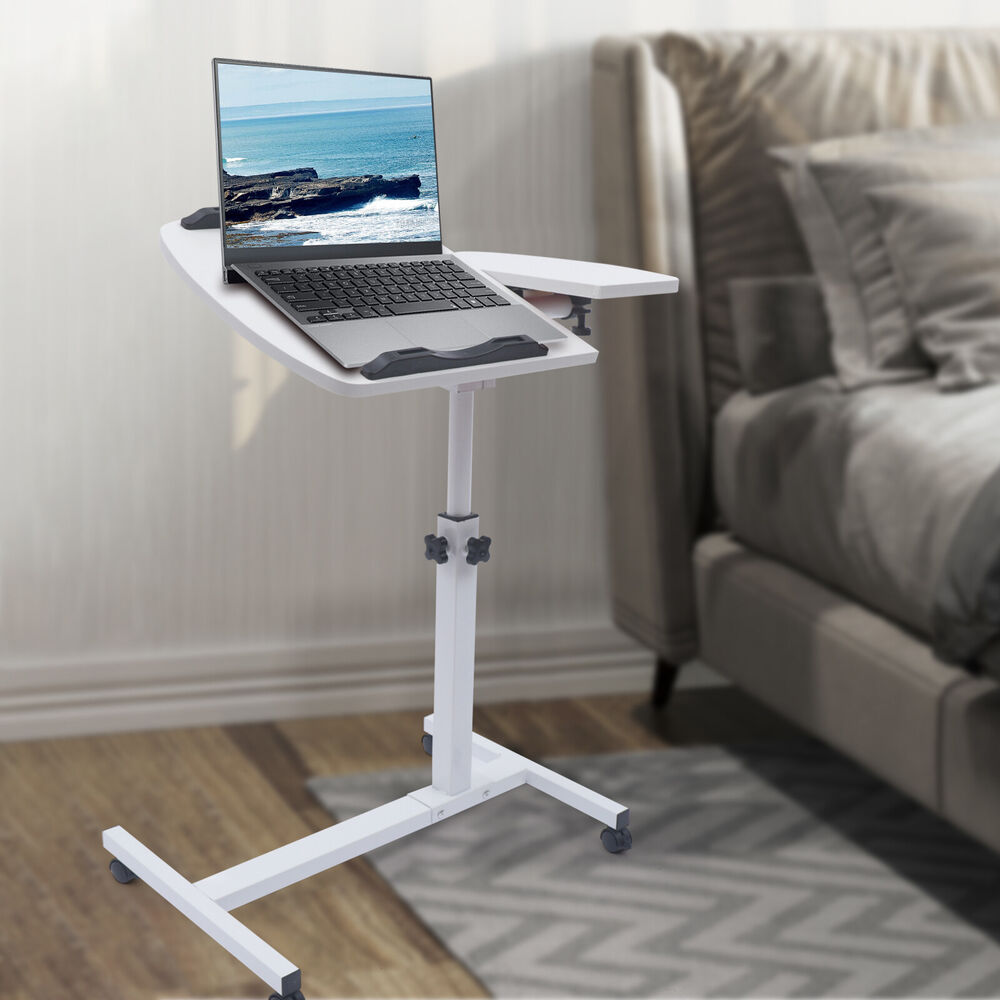 Rolling Computer Desk Laptop PC Table Overbed Workstation Height ...