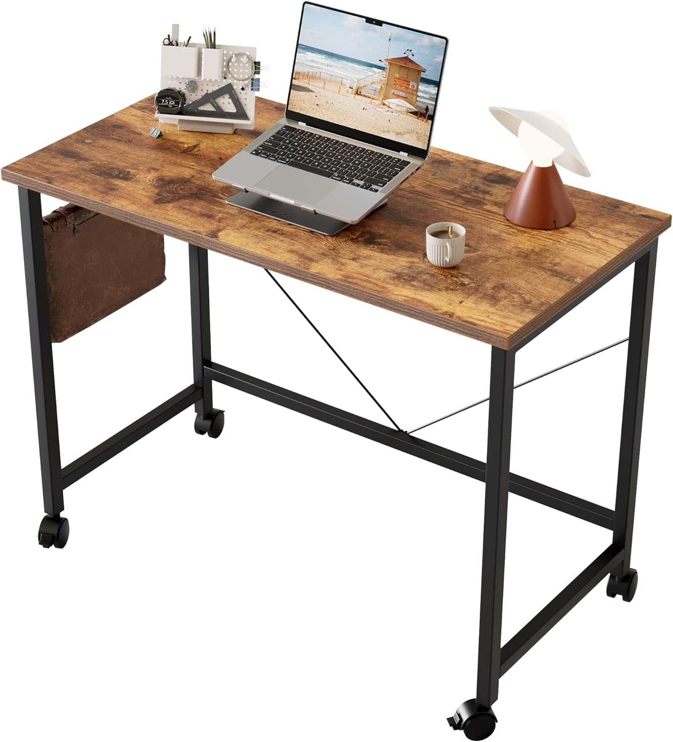Rolling Computer Desk with Wheels, Modern Simple Style Table (Caster ...