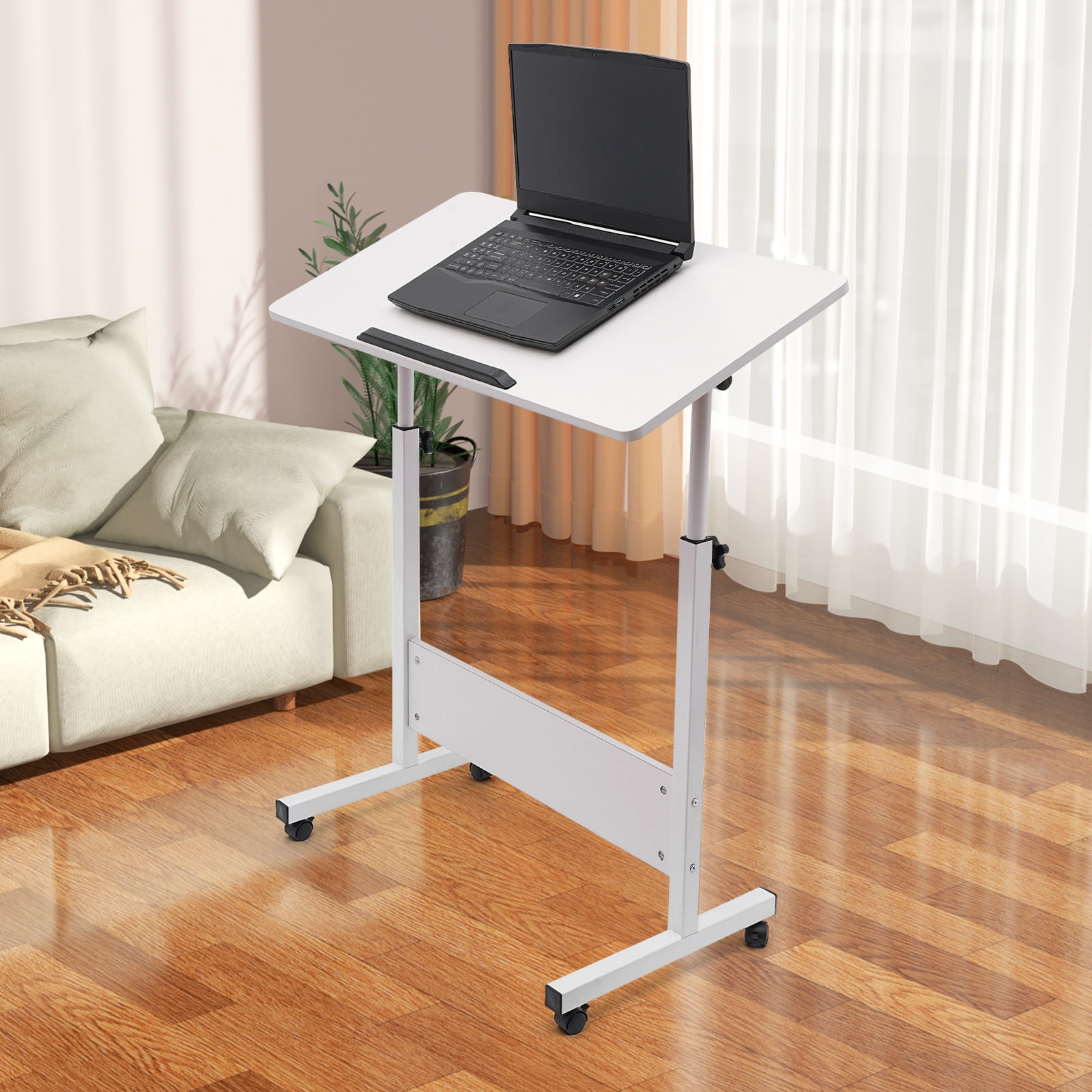 Rolling Computer Stand with Adjustable Height,Computer Home Office Desk ...