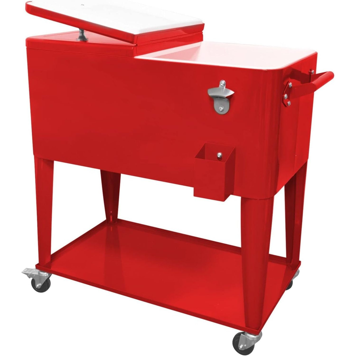 Rolling Cooler Cart Ice Chest for Outdoor Patio Deck Party Portable Bar ...