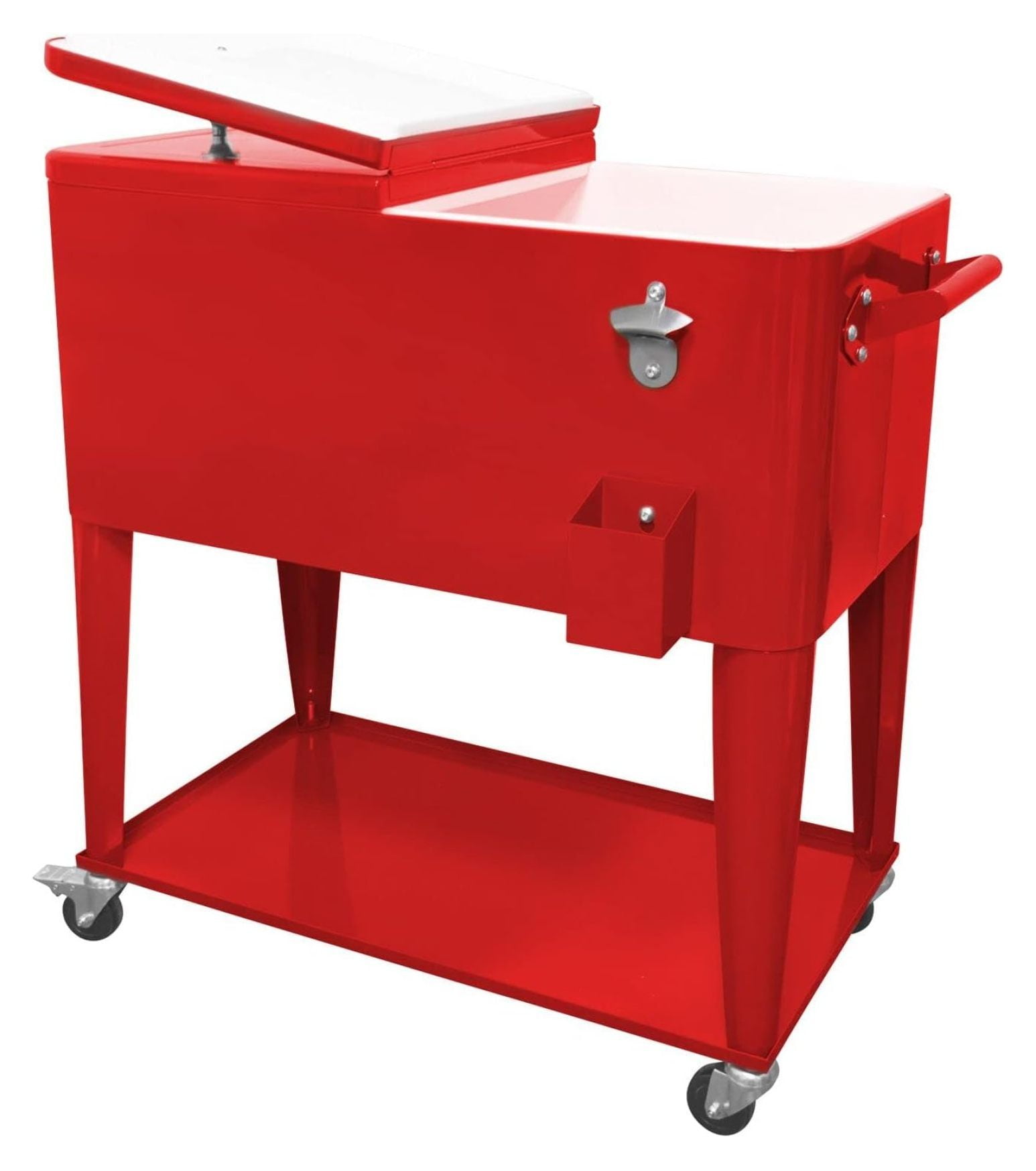 Rolling Cooler Cart Ice Chest for Outdoor Patio Deck Party Portable Bar ...