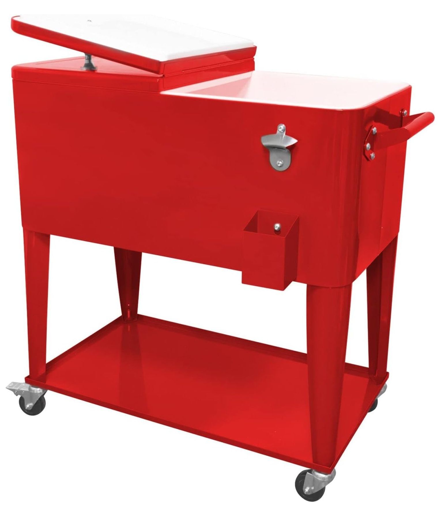 Rolling Cooler Cart Ice Chest for Outdoor Patio Deck Party Portable Bar ...