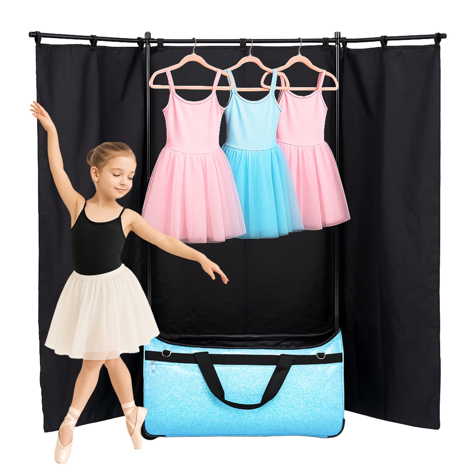 Rolling Dance Competition Bag with Retractable Garment Rack, 29 Inch ...