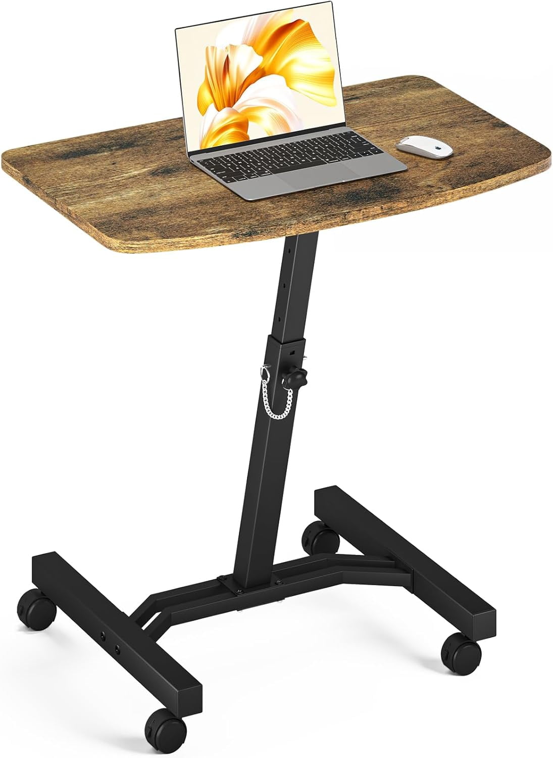 Rolling Desk Adjustable Height, Mobile Laptop Desk for Couch, Laptop ...