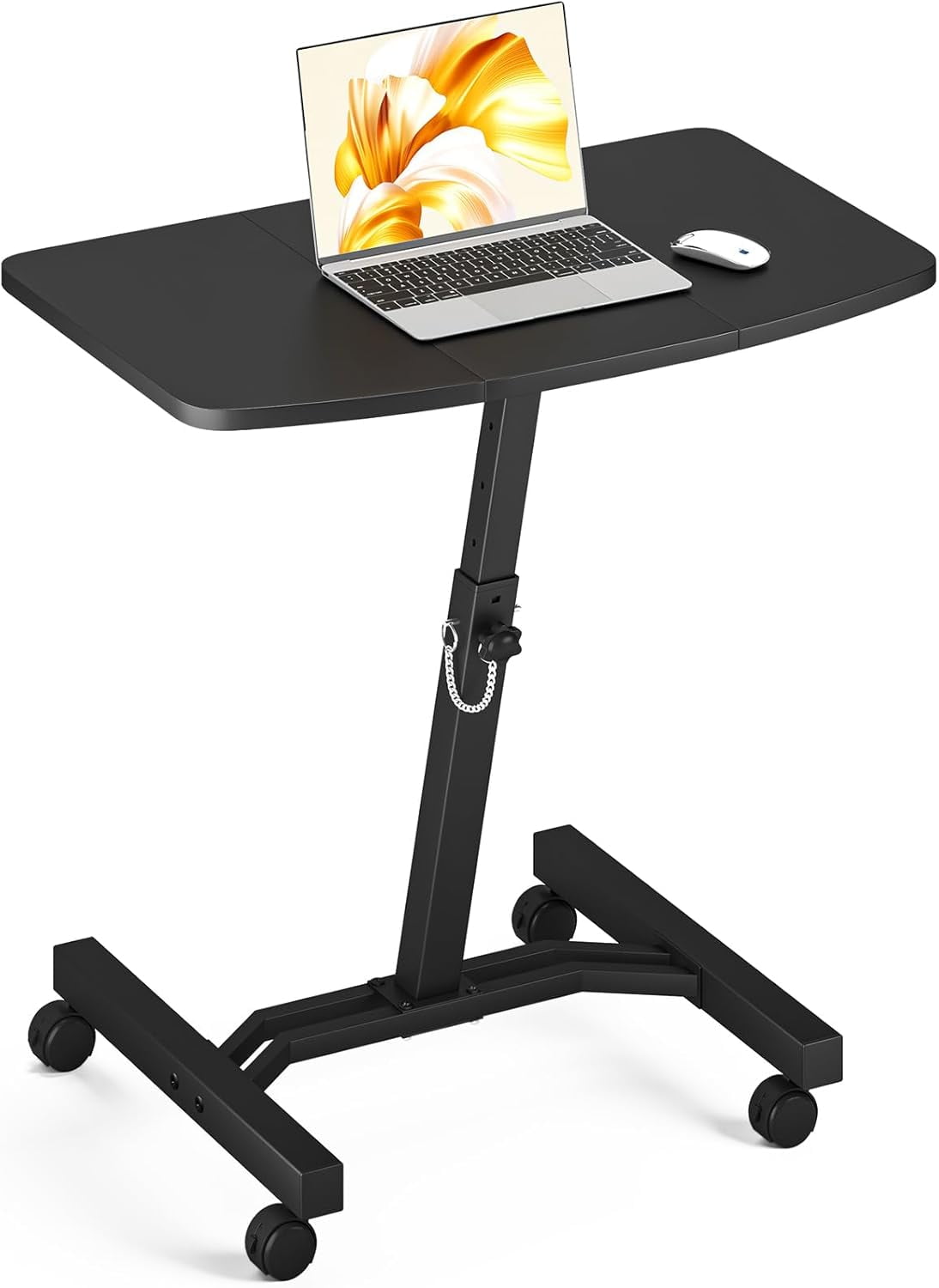 Rolling Desk Adjustable Height, Mobile Laptop Desk for Couch, Laptop ...