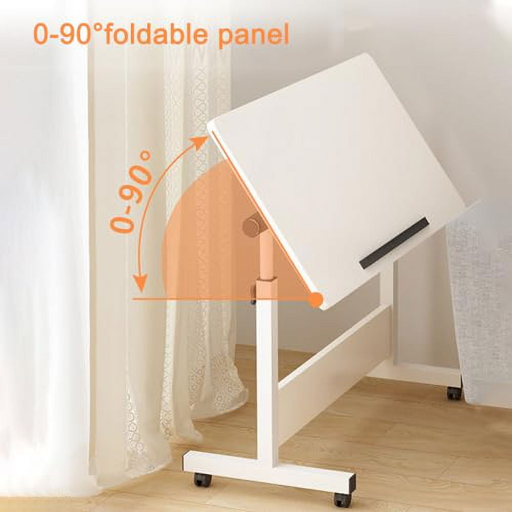 Rolling Desk Adjustable Height,Rolling Computer Cart,Portable Laptop ...