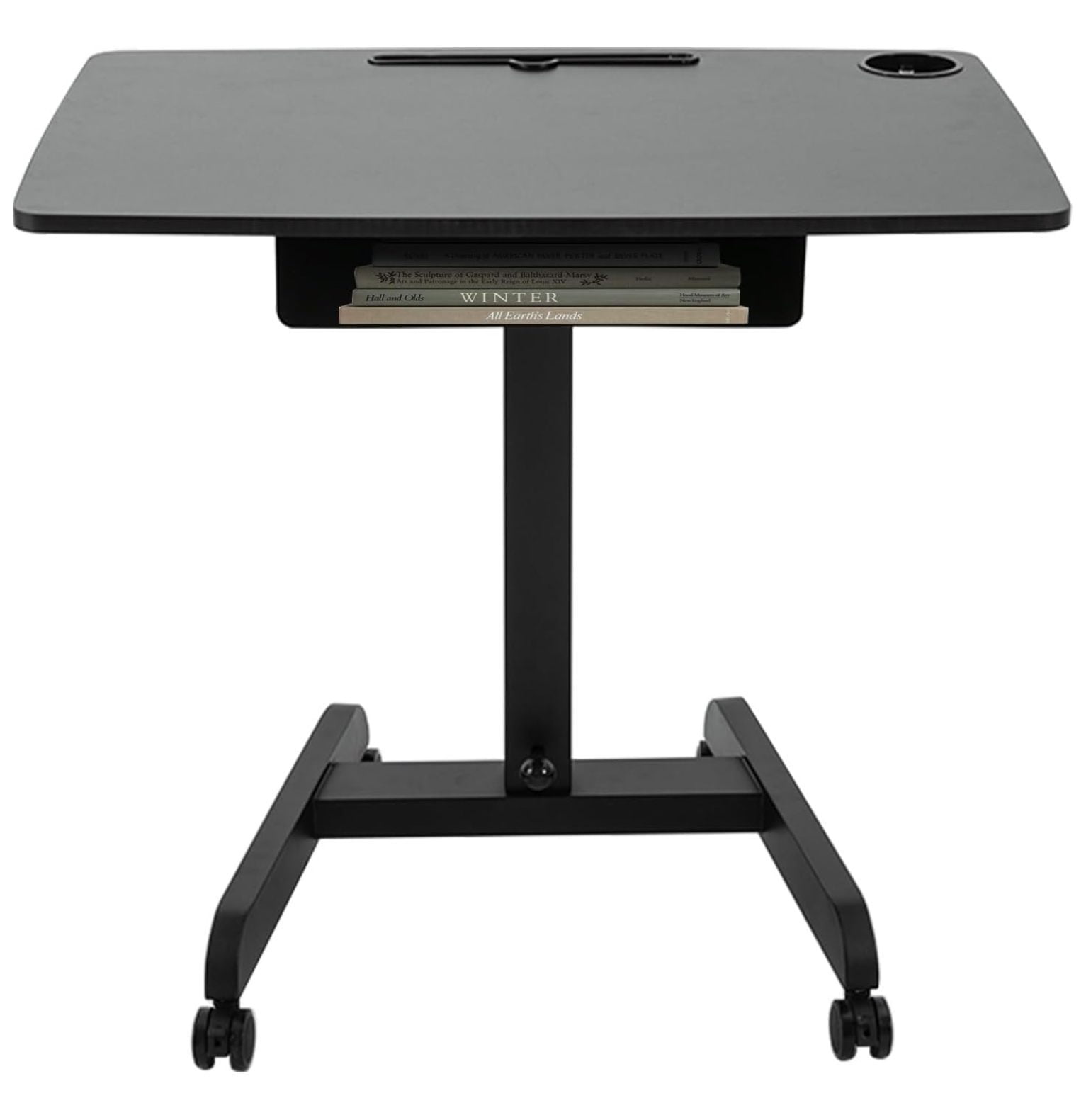 Rolling Desk Height Adjustable Foot Pedal Rolling Desk, Rolling ...