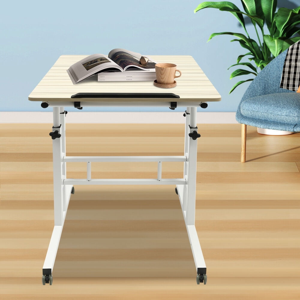 Rolling Desk Laptop Table Home Office Working Drawing Desk Height ...