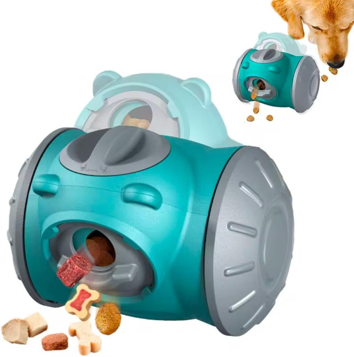 Rolling Dog Slow Feeder Toy - Dog Puzzles for Smart Dogs, Treat ...