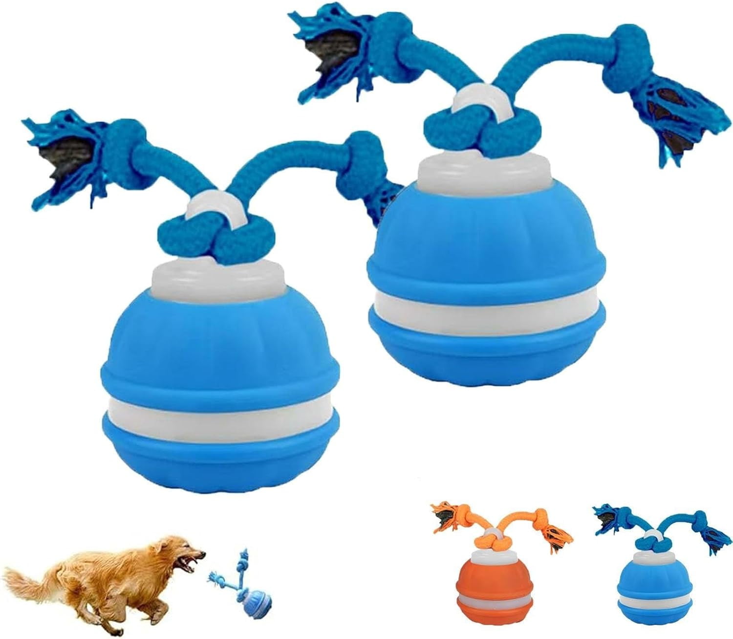 Rolling Dog Toy, Automatic Dog Walker Interactive Indestructible Waggle ...