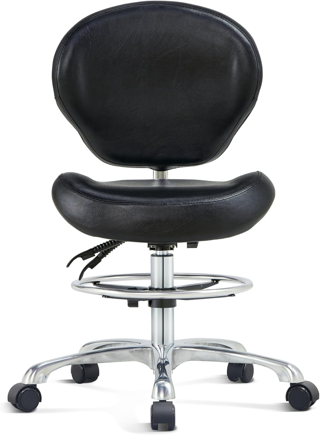 Rolling Drafting Stool Chair with Back Support - Shop Stool with ...