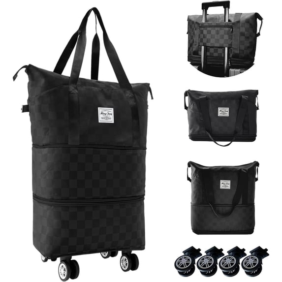 Rolling Duffle Bag with Wheels, 28-58L Expandable Foldable Travel Bag ...