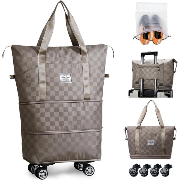 Rolling Duffle Bag with Wheels Expandable Foldable Travel Duffel Bag ...