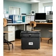 Rolling File Box, Fireproof Document Box with Wheels, Multi-Layer Water ...