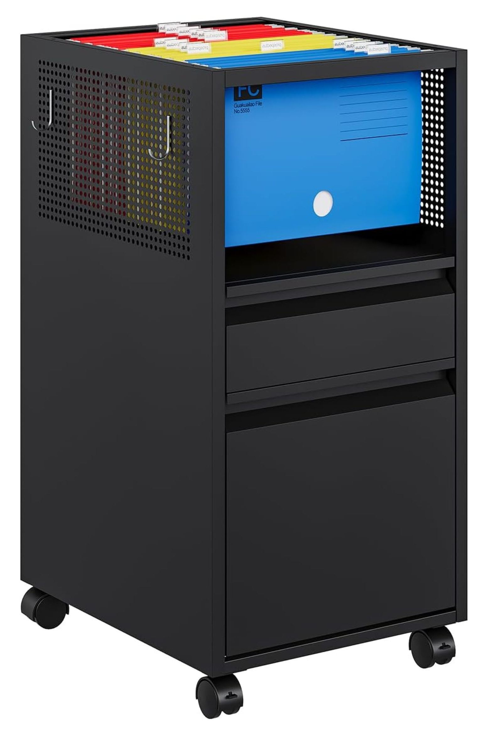 Rolling File Cabinet with 2 Drawer, Mobile Files Cart with Lock and ...