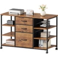 Rolling File Cabinet with 3 Fabric Drawers, Mobile Printer Stand with ...