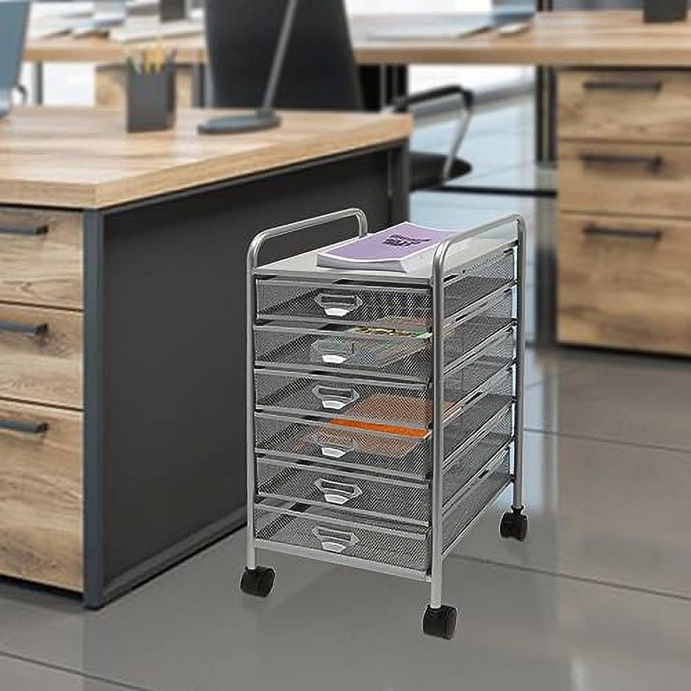 Rolling File Cabinet with 6 Drawers Carts with Wheels for Letter Size ...