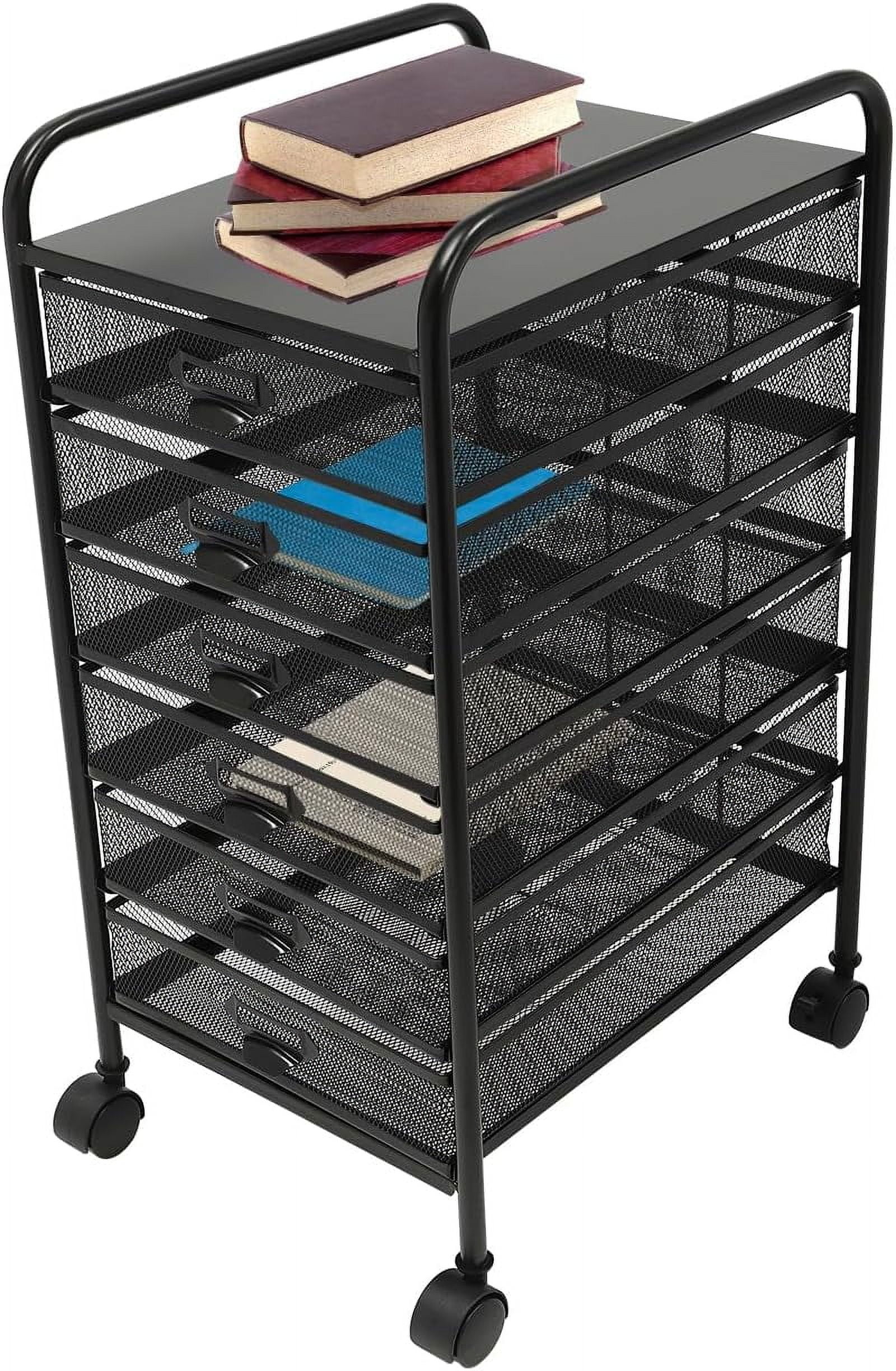 Rolling File Cabinet with 6 Drawers, Craft Cart Organizer with Wheels ...