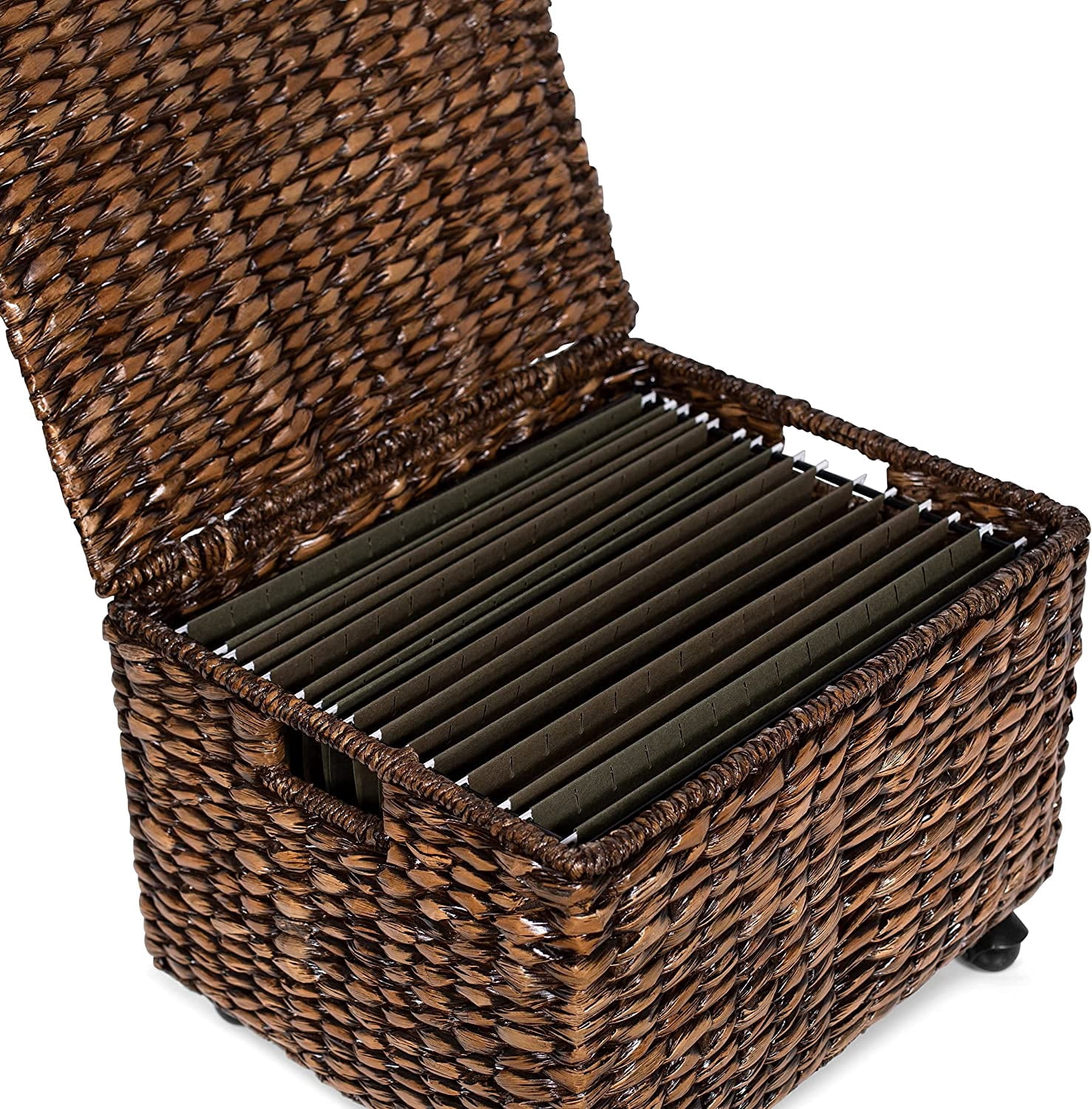 Rolling File Cabinet with Lid | Small Wooden Under Desk Organizer ...