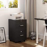 DWVO Wood File Cabinet with Charging Station, Rolling Lateral Filing ...