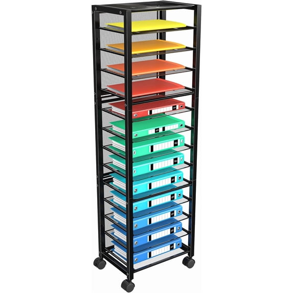 Rolling File Cart, Desk File Organizer, Paper Letter Storage Rolling ...