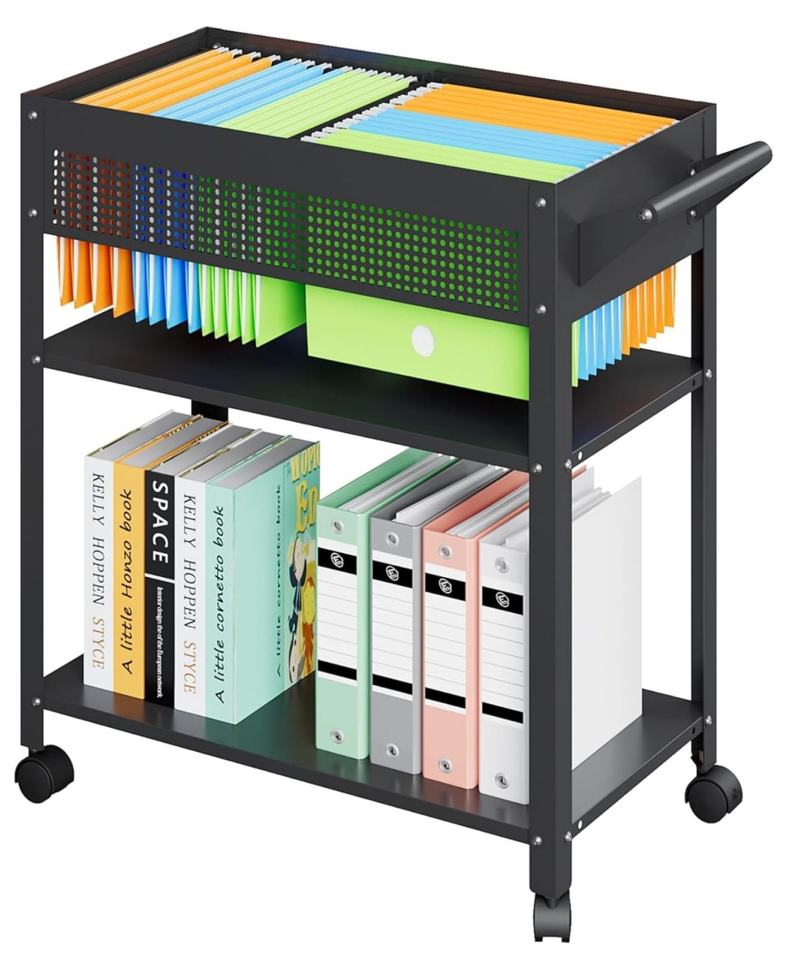 Rolling File Cart with Wheels Hanging Files,Rolling File Cabinet ...