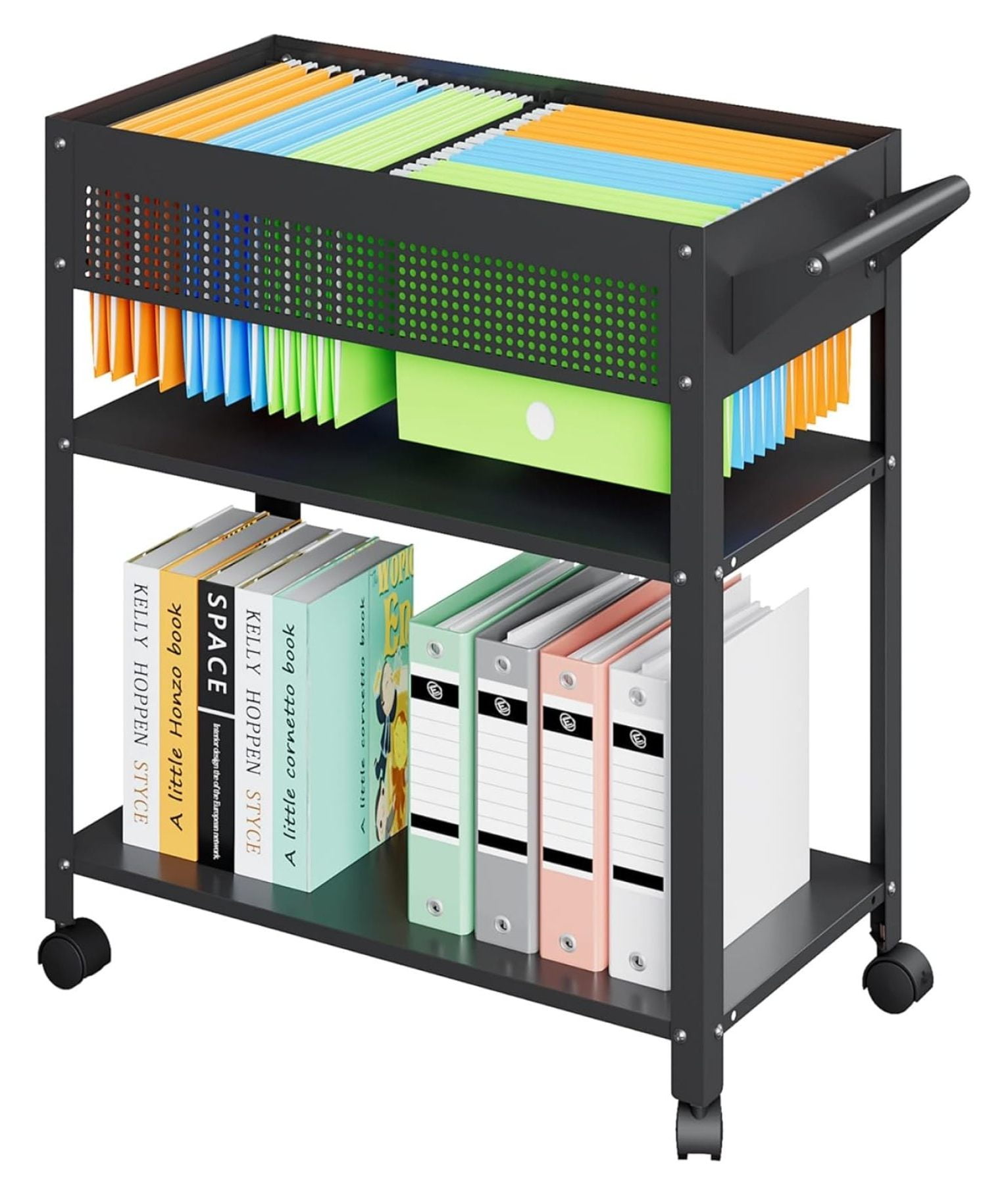 Rolling File Cart with Wheels Hanging Files,Rolling File Cabinet ...