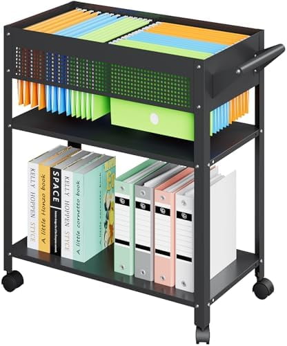 Rolling File Cart with Wheels Hanging Files,Rolling File Cabinet ...