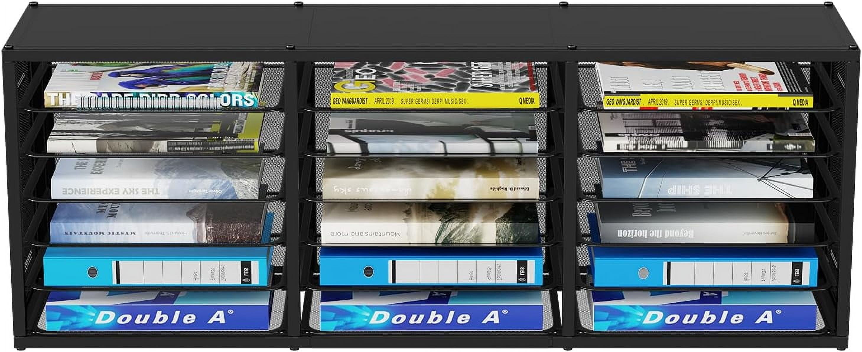 Rolling File Cart,Wood Desk File Organizer with Sliding Trays and Wetal ...