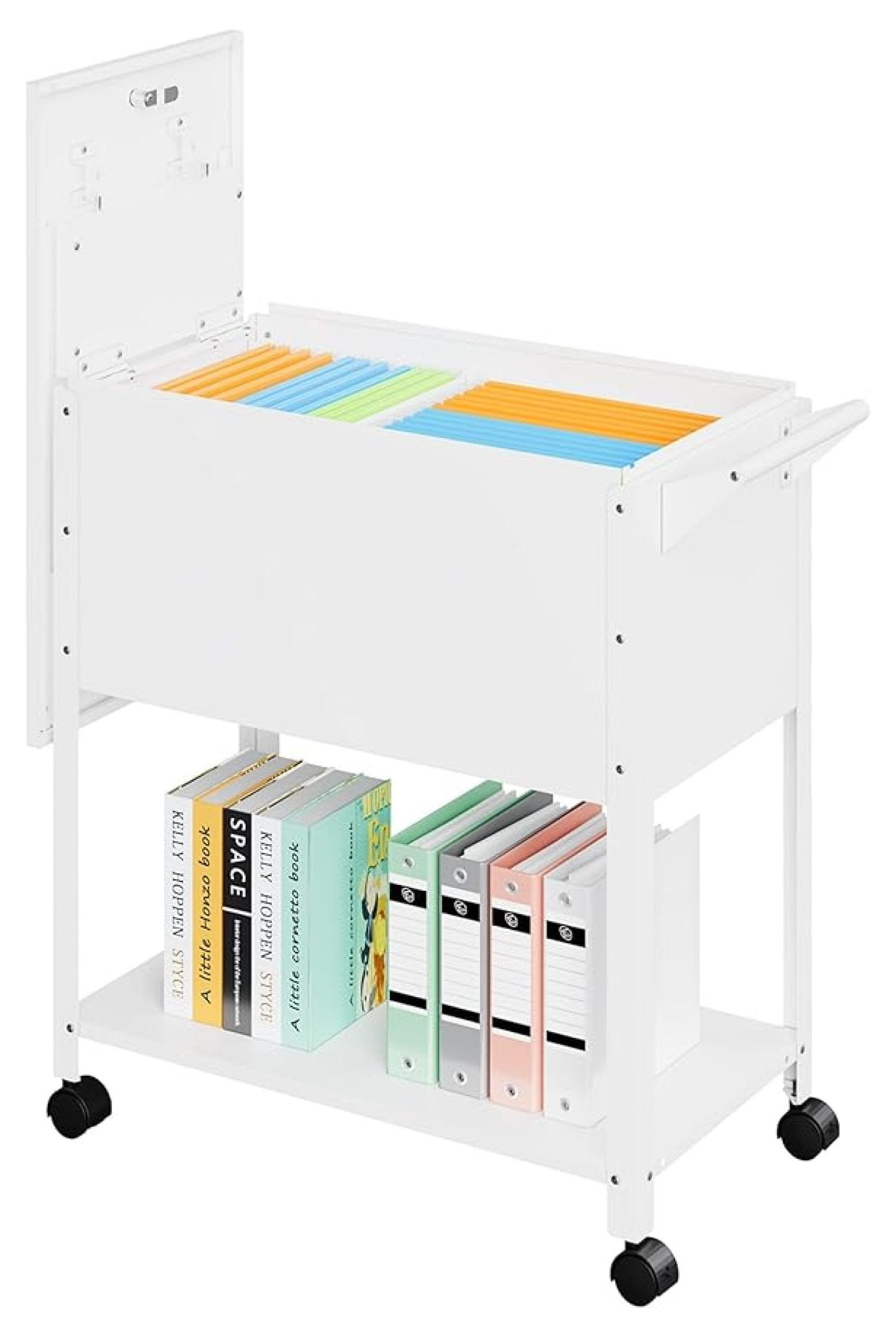 Rolling File Cart with Wheels - Mobile Filing Cabinet Organizer for ...
