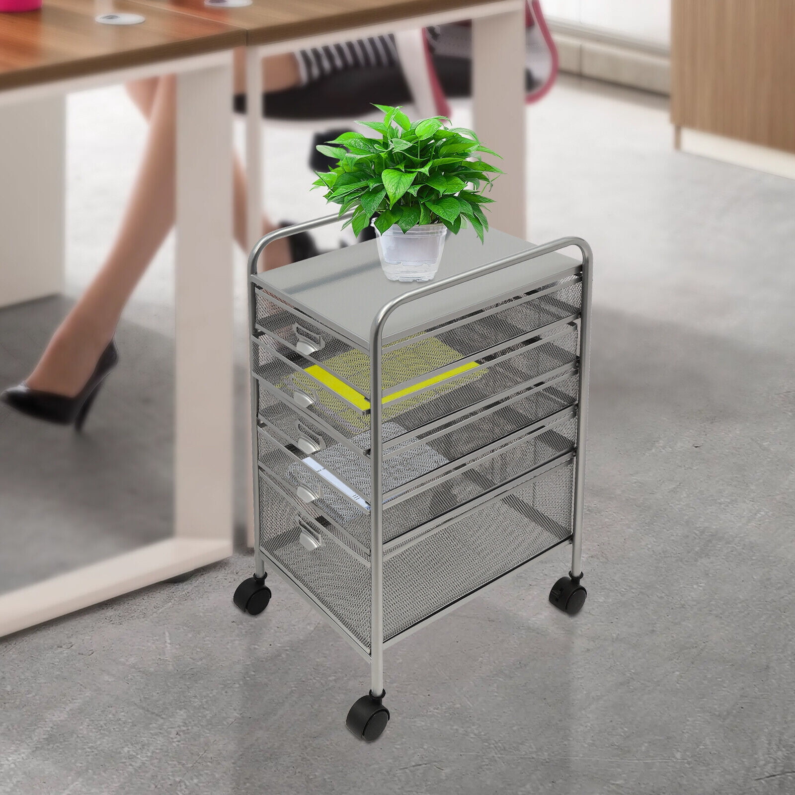 Rolling File Storage Cart with 5 Drawers File Storage Cabinet Organizer ...