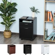 Ktaxon 2-Drawer Rolling Wood File Cabinet with Lock, Portable Vertical ...