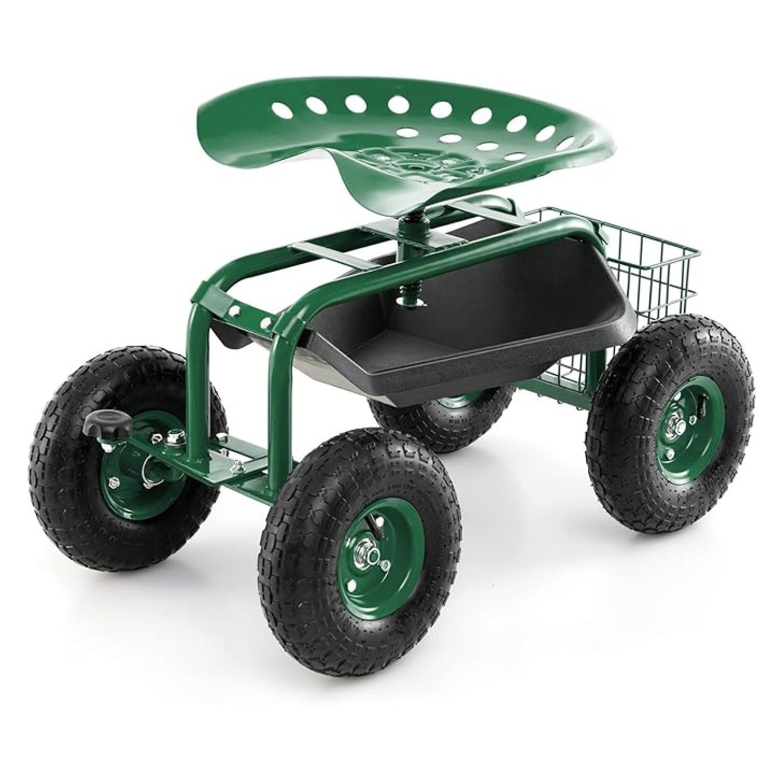 Rolling Garden Cart with Swivel Seat, Garden Wagon Scooter - Heavy Duty ...