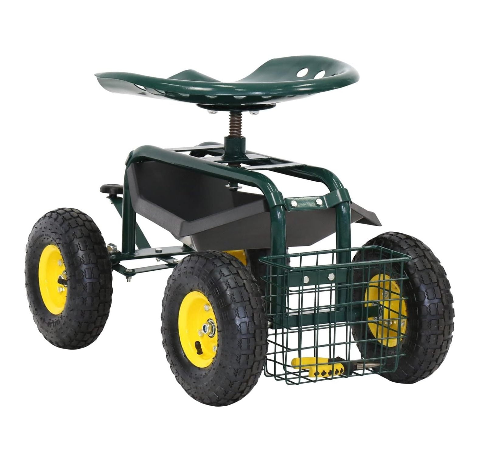 Rolling Garden Cart with Seat - Garden Scooter Rolling Stool Gardening ...