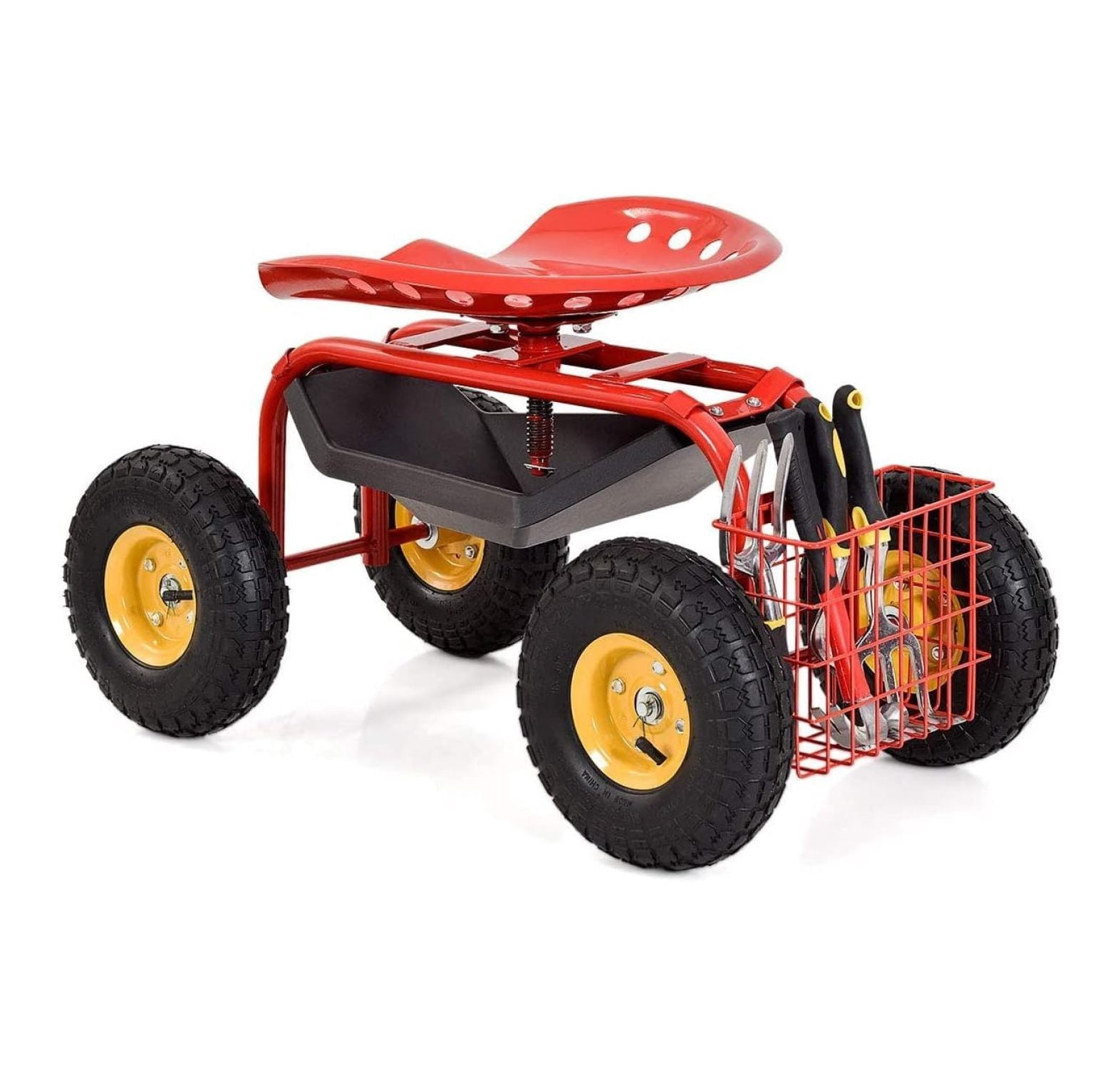 Rolling Garden Seat, Outdoor Lawn Yard Patio Work Seat with Heavy Duty ...
