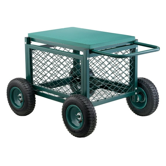 Rolling Garden Seat with Wheels, 400lb Heavy Duty Metal Garden Cart ...