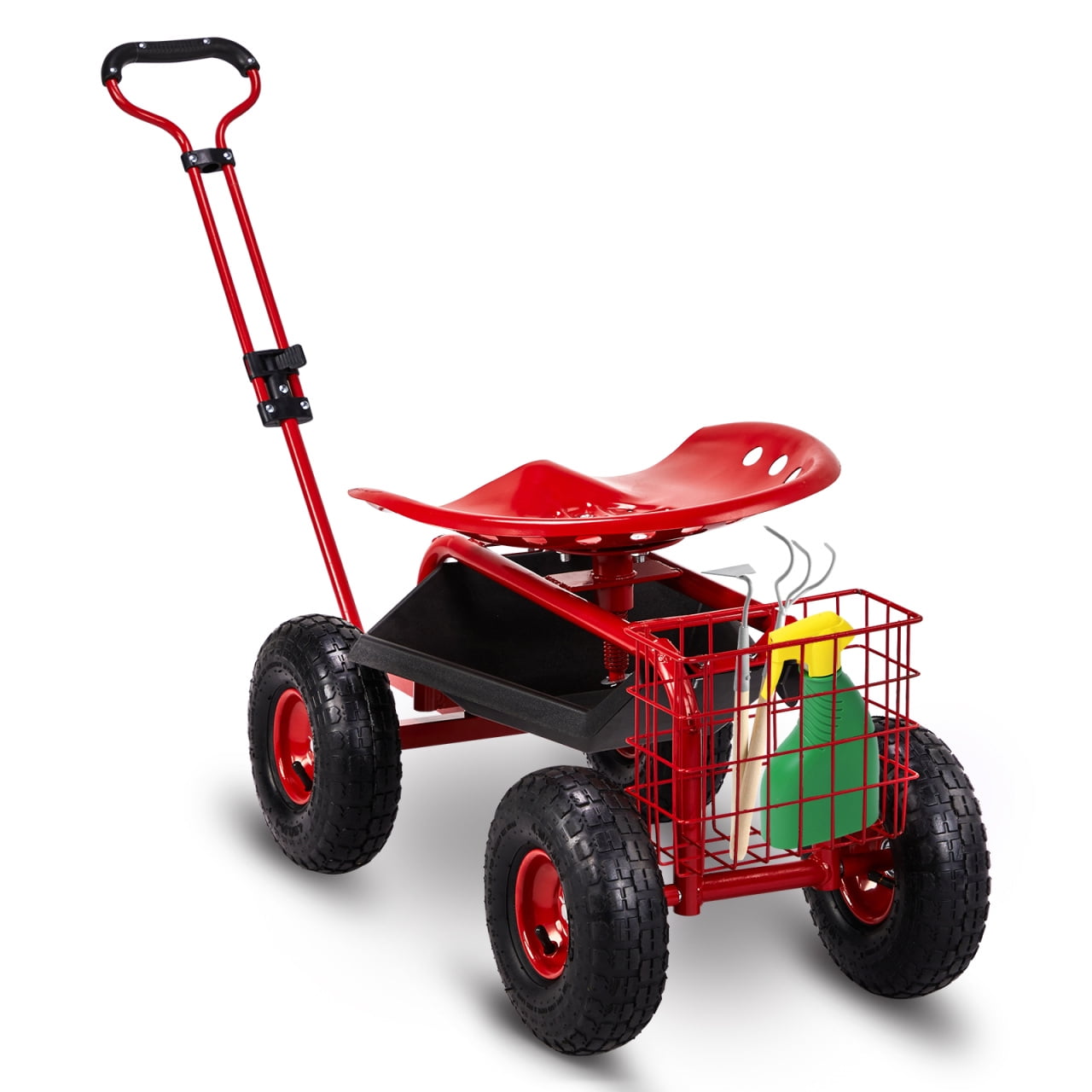 Rolling Garden Work Seat with Wheels, Gardening Stool for Planting, 360 ...