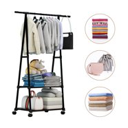 Mainstays Adjustable Rolling Garment Rack Metal Chrome, White, 84 ...
