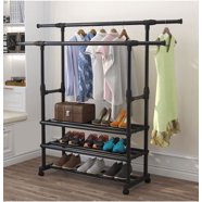 Mainstays Adjustable Rolling Garment Rack Metal Chrome, White, 84 ...