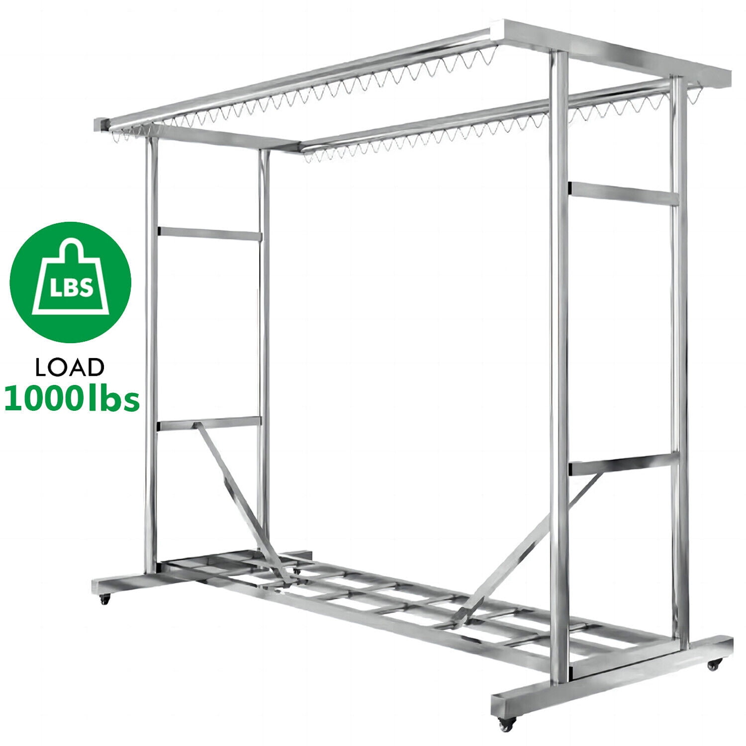 Rolling Garment Rack Heavy Duty Collapsible Clothing Clothes Rack ...