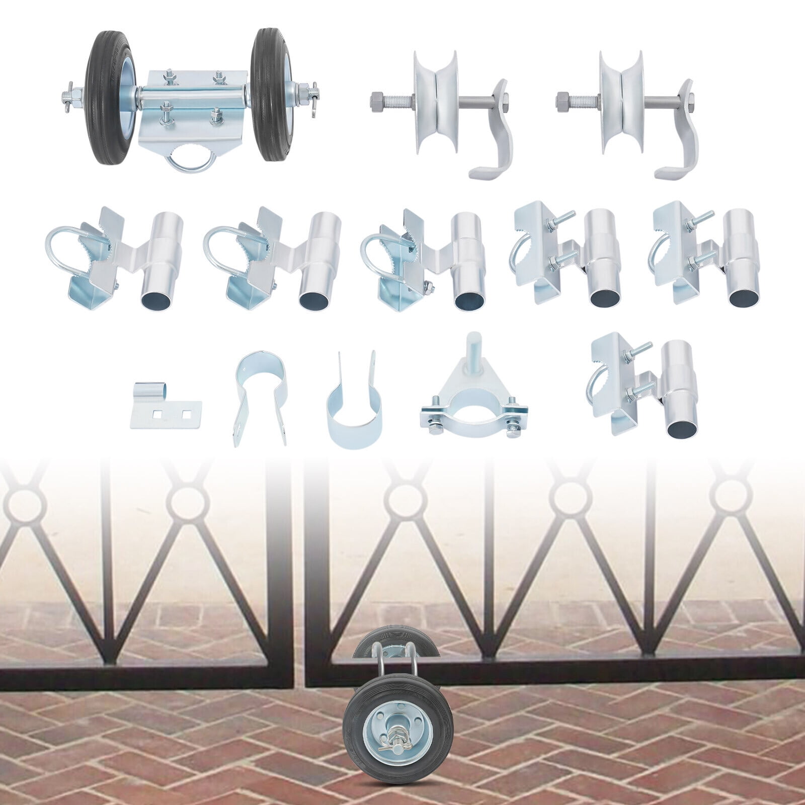 Rolling Gate Hardware Kit, Heavy Duty Sliding Gate Rollers Wheels Kit ...